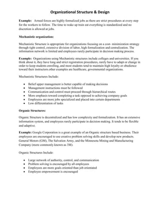Management 9 chapter Organizational Structure & Design | DOCX ...