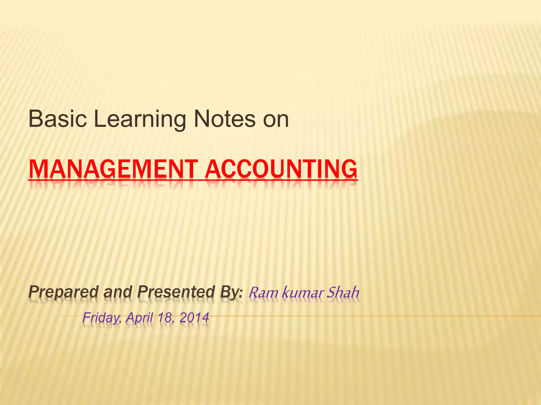 Management accounting Presentation | PPT