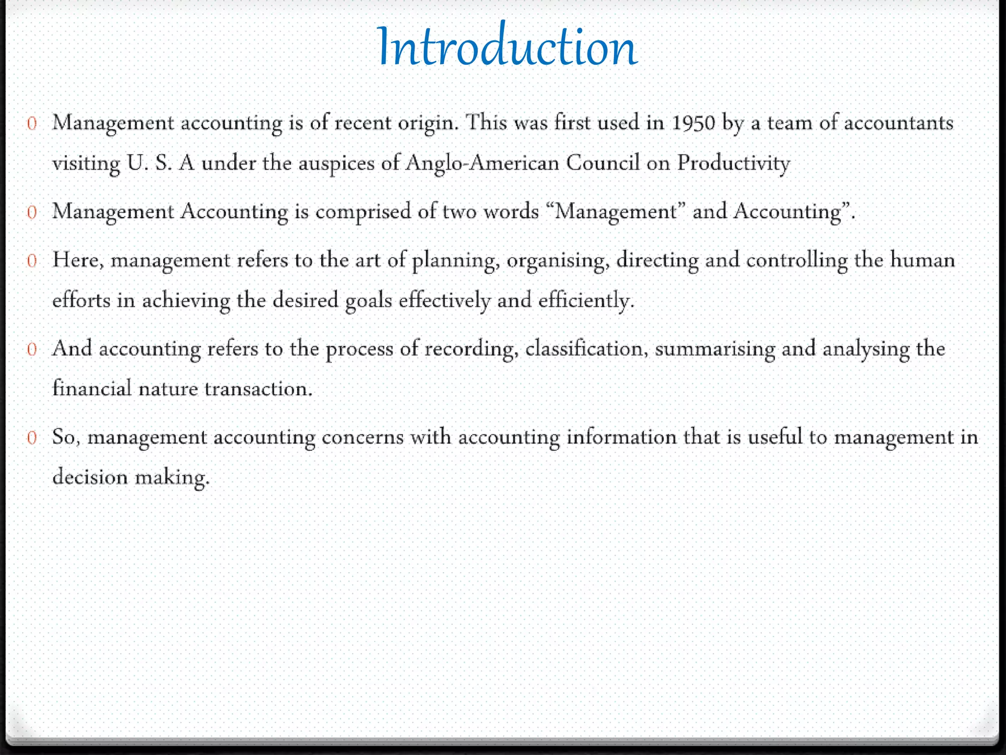 Management accounting | PPTX