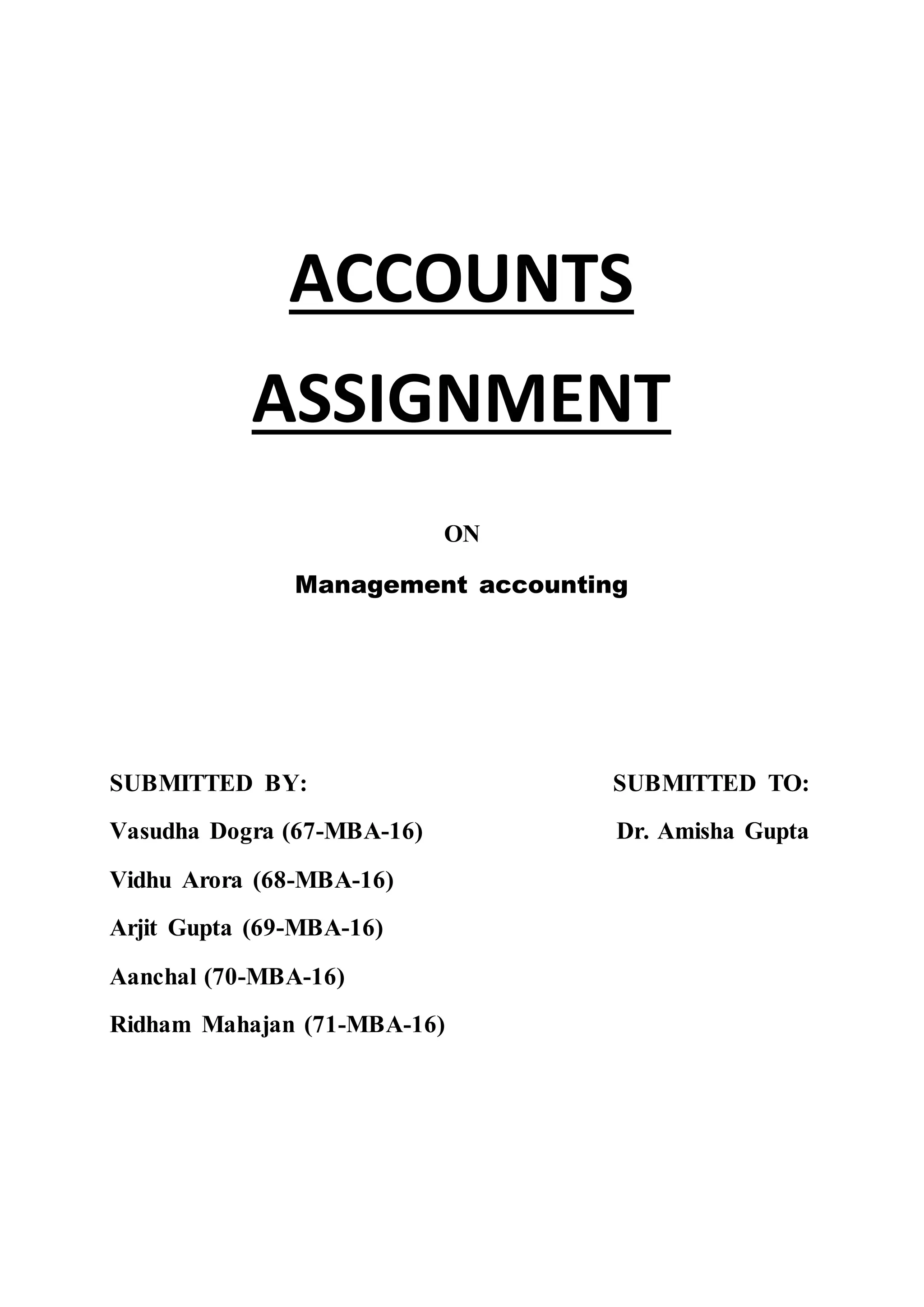 Management accounting | PDF