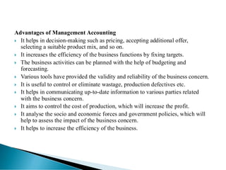 Management Accounting - Functions, Characteristics, Objectives ...