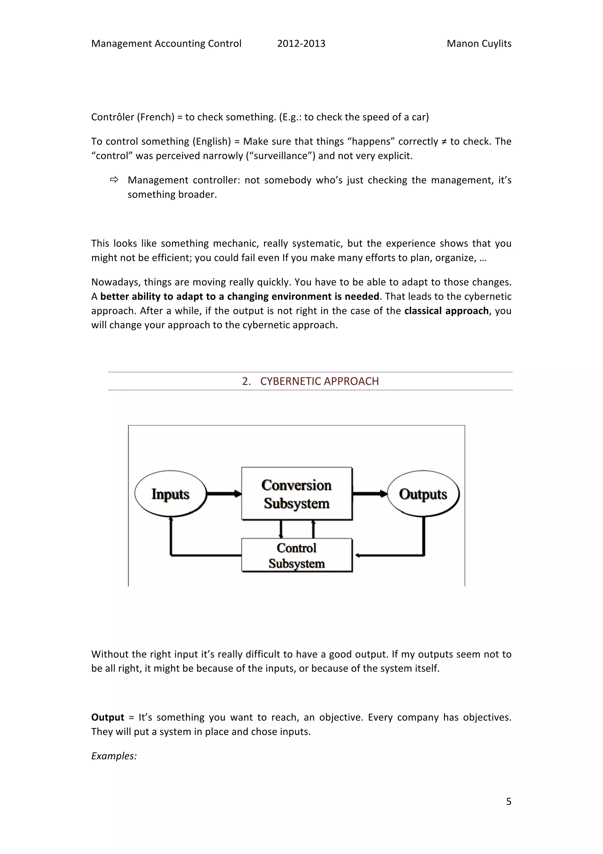 Management accounting control | PDF