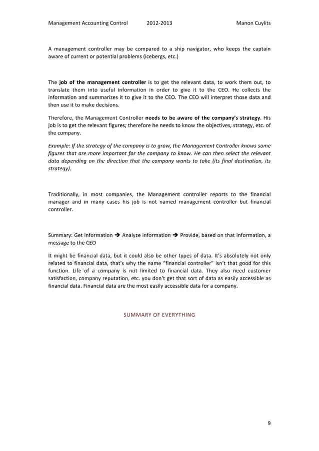 Management accounting control | PDF