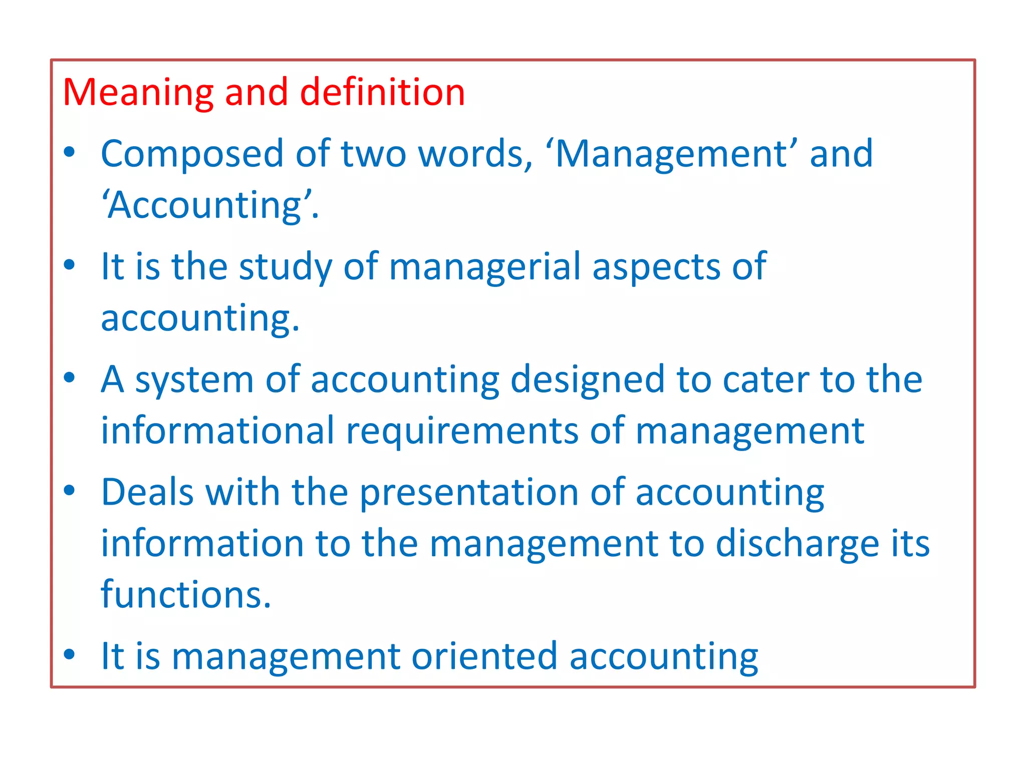 Management accounting introduction | PPTX | Business Accounting ...