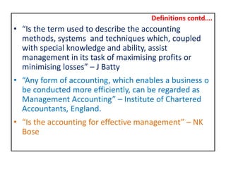 Management accounting introduction | PPTX | Business Accounting ...