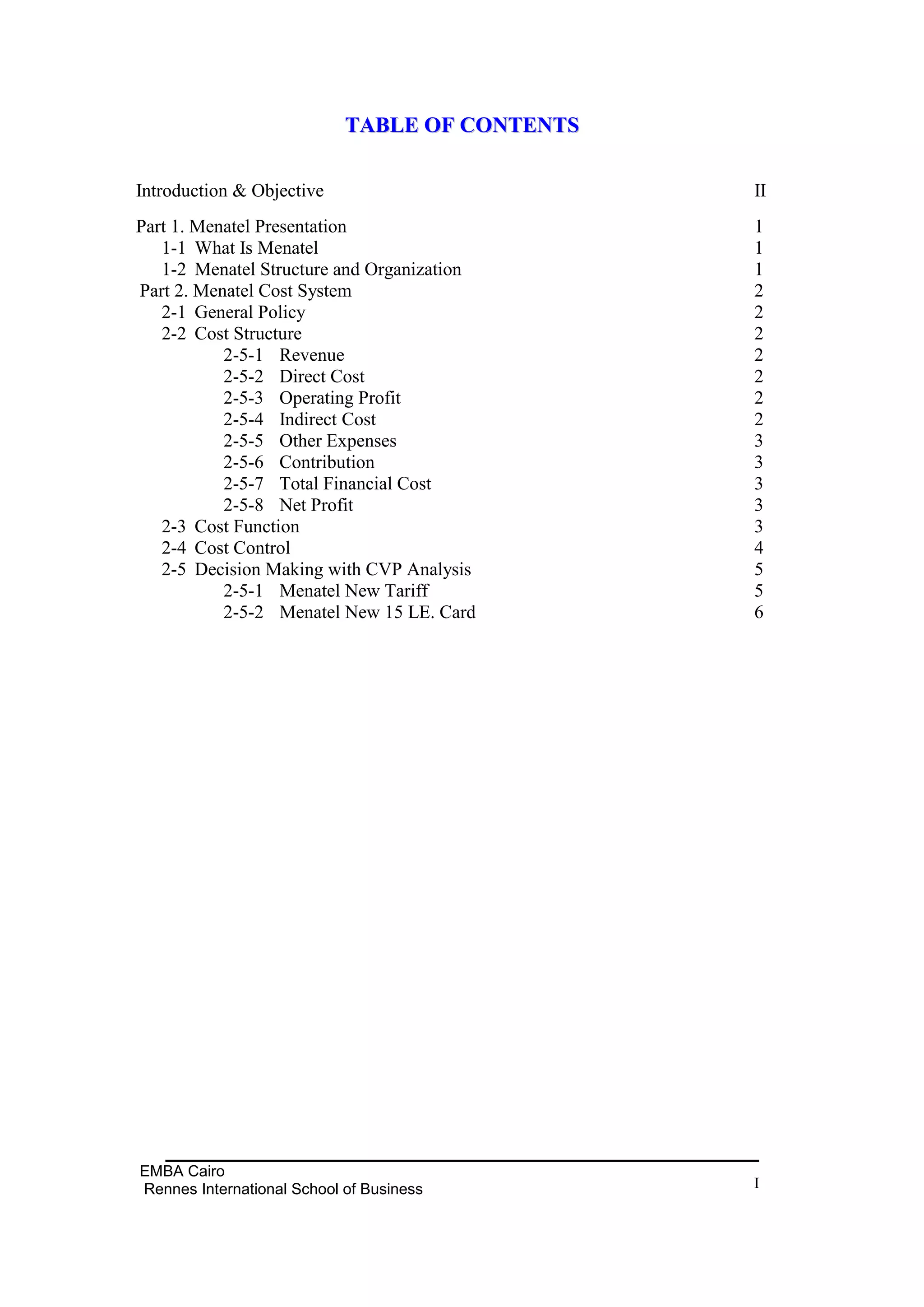 Management accounting report | PDF