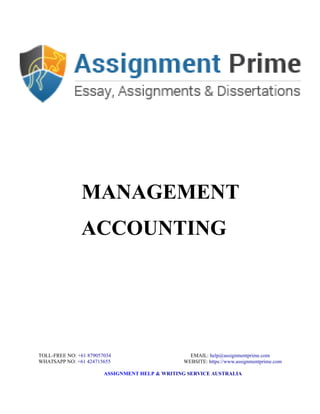 Management Accounting Sample - Assignment Prime Australia | PDF