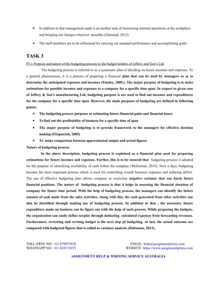 Management Accounting Sample - Assignment Prime Australia | PDF