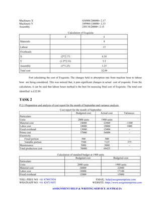 Management Accounting Sample - Assignment Prime Australia | PDF