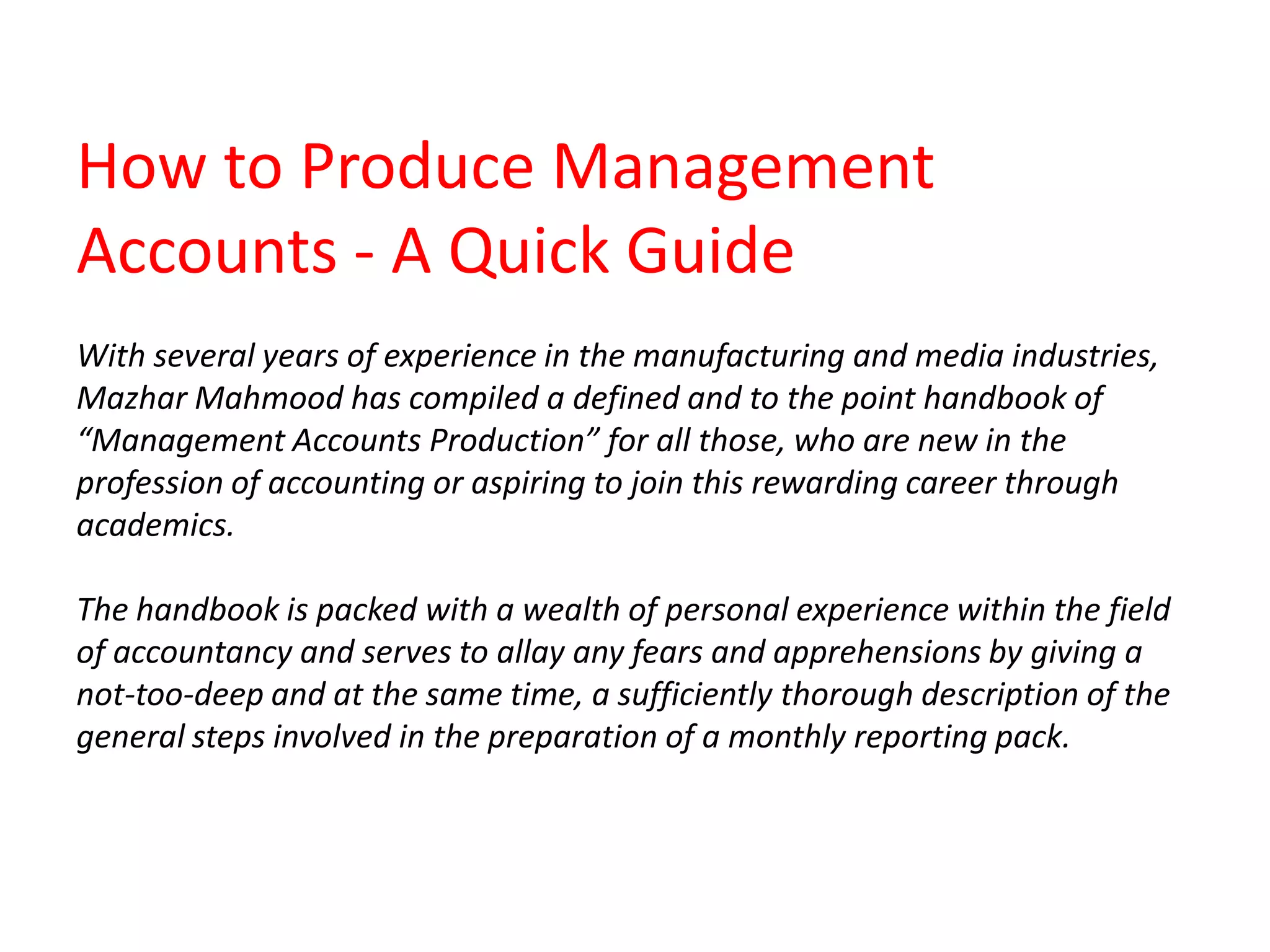 Management accounts sample | PPTX