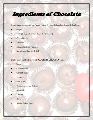 Cost sheet of a chocolate company and its analysis | PDF
