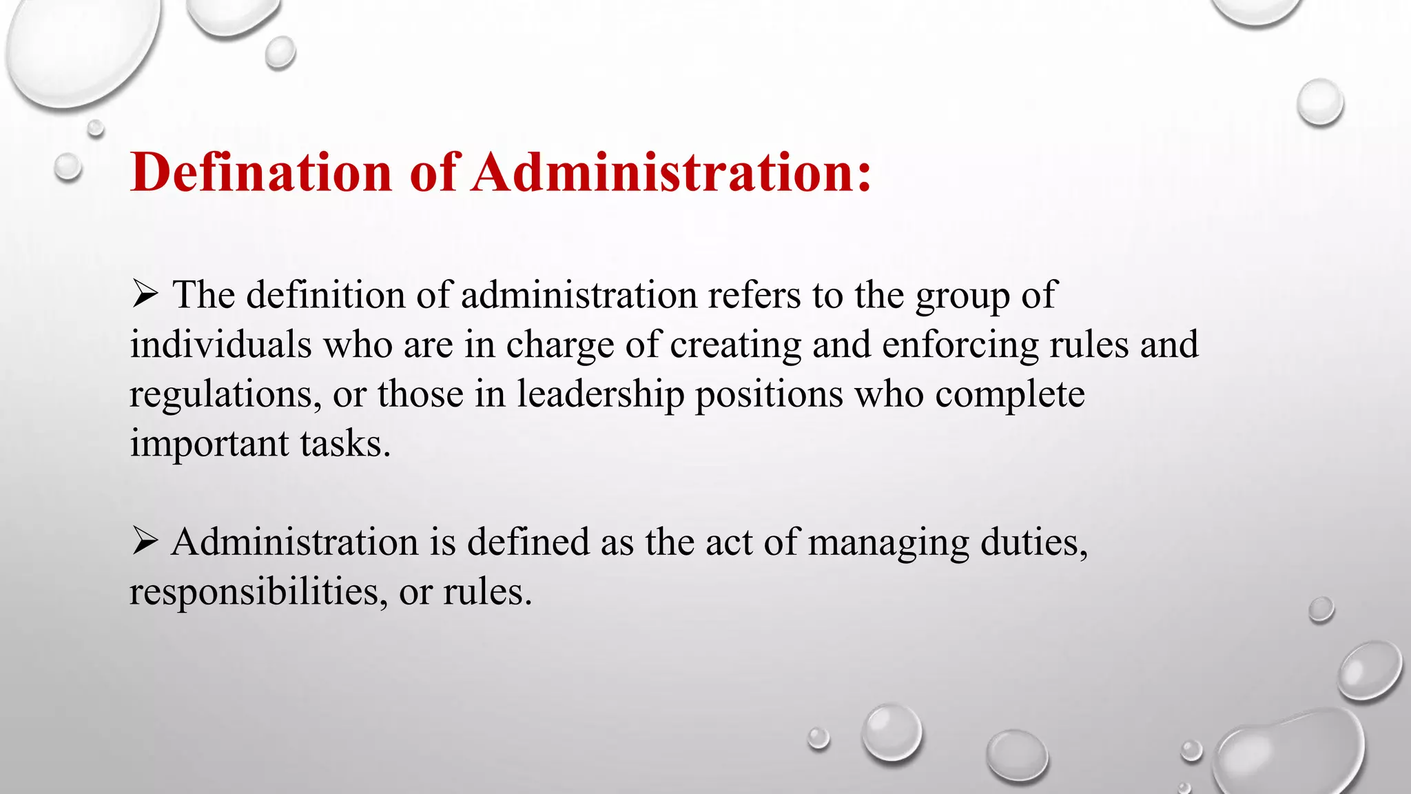 Management,administration and some basic principle | PPTX