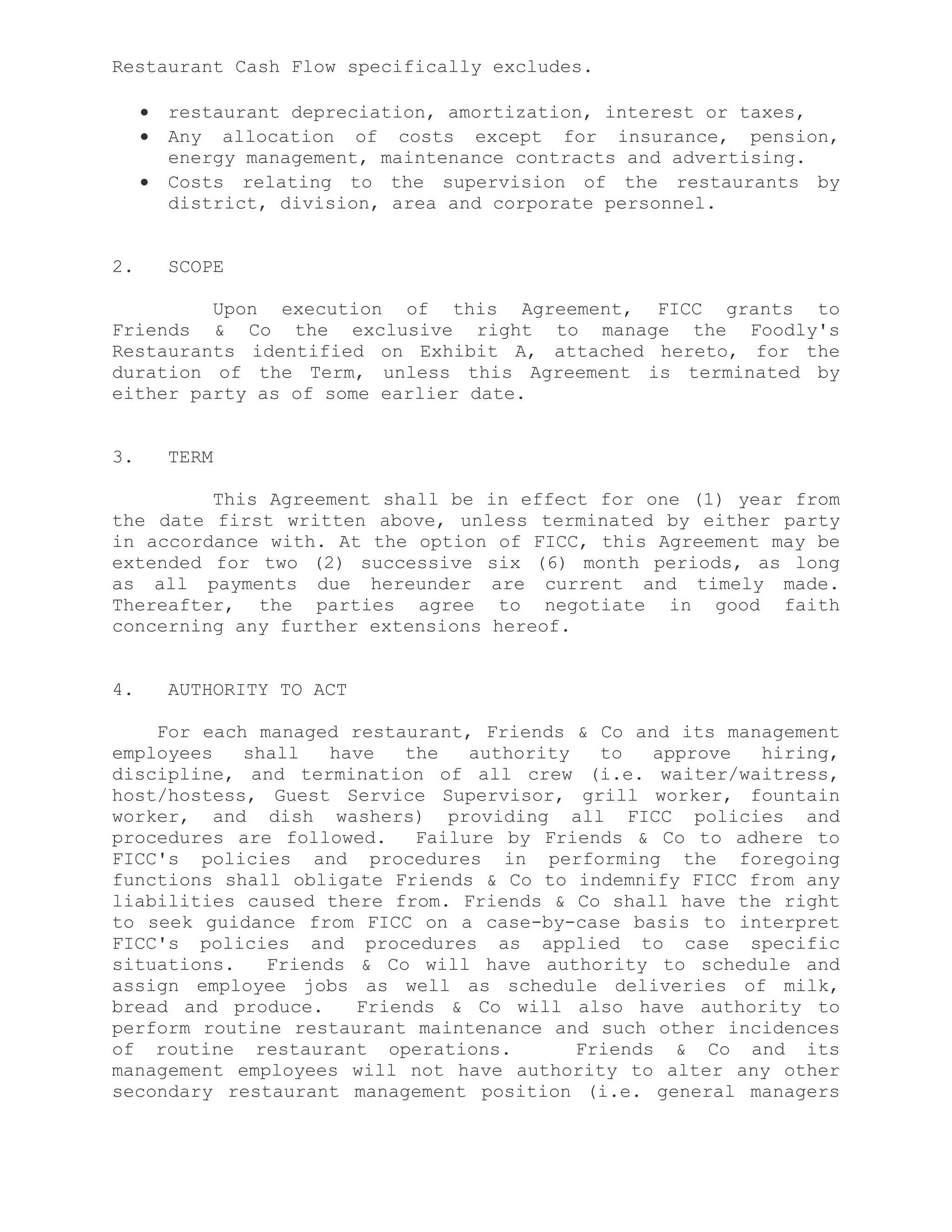 Management agreement sample | PDF