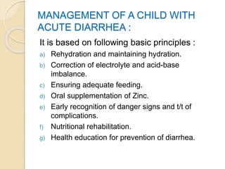 Management and complications of acute diarrhea in children | PPTX
