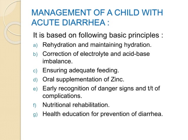 Management and complications of acute diarrhea in children | PPTX ...