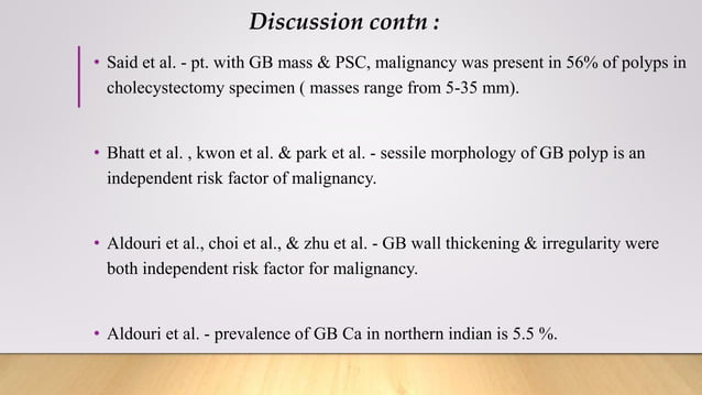 Management and follow up of gallbladder polyps | PPTX