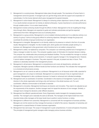 Management and its evolution | DOCX