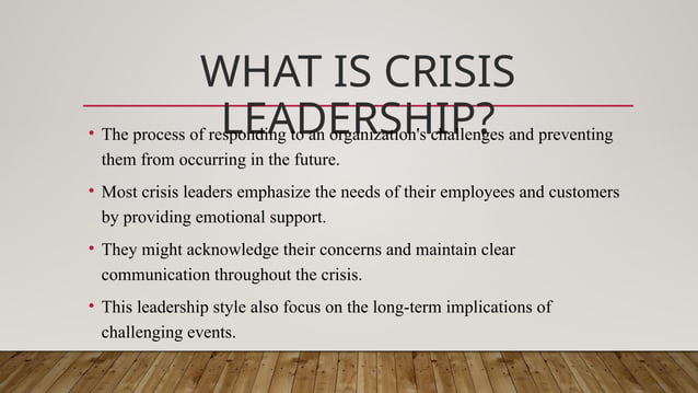 Management and leadership in crisis management.pptx | Executive ...