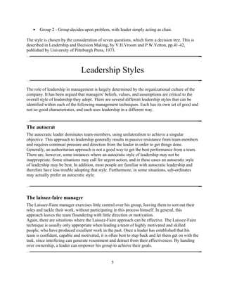 Management and leadership notes | DOC