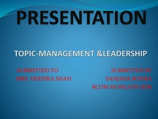 Management and leadership ppt | PPTX