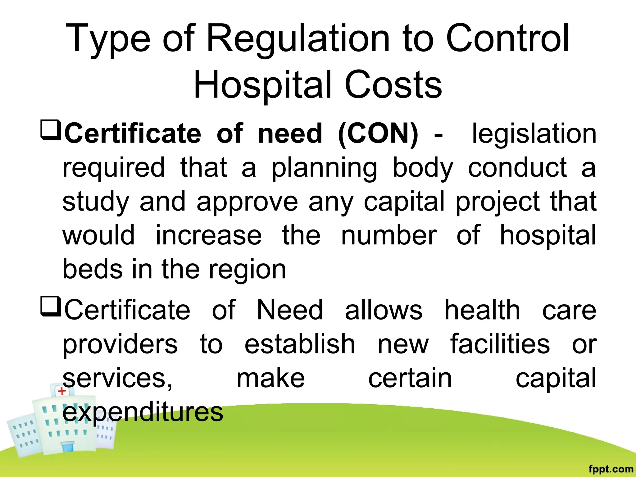 Management and regulation of hospital costs | PPT
