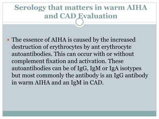 Management and treatment of auto immune hemolytic anemia | PPTX