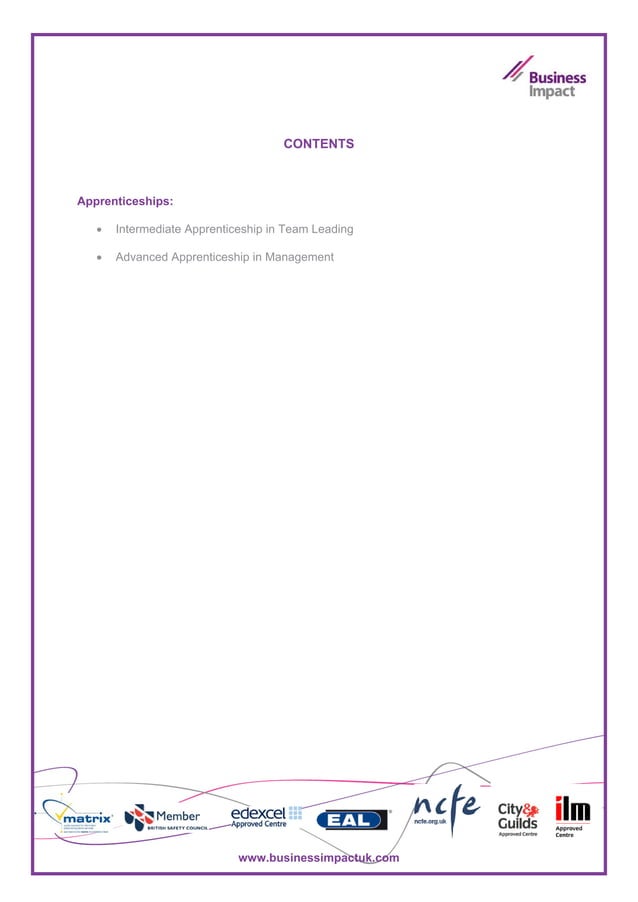 Management Apprenticeship Frameworks | PDF