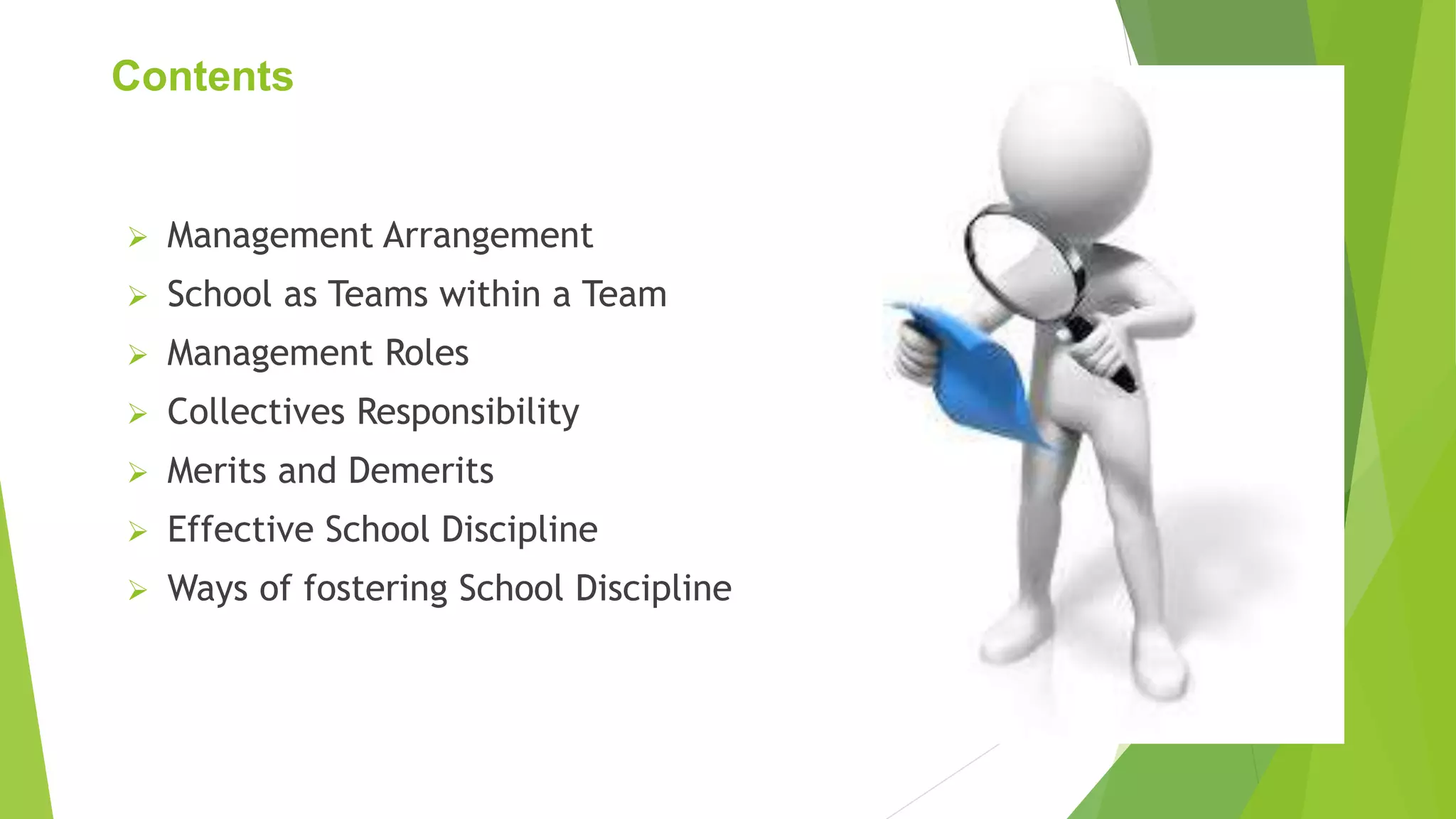 Arrangement and Effective Discipline in School | PPTX