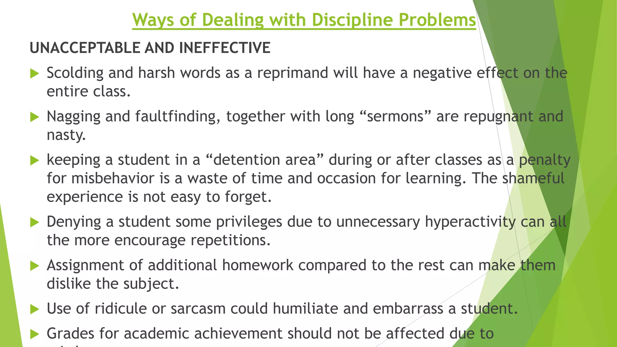 Arrangement and Effective Discipline in School | PPTX