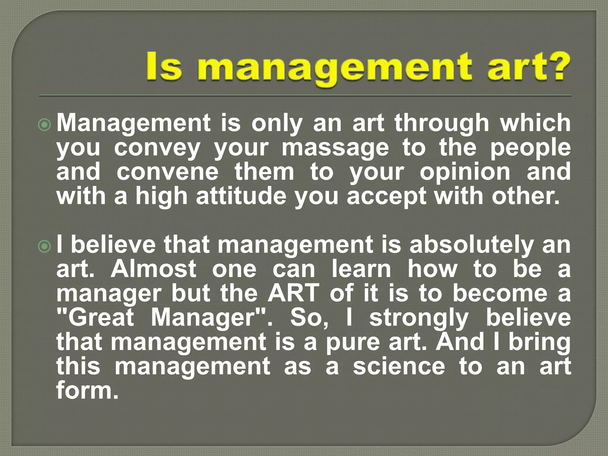 Management art and science | PPTX