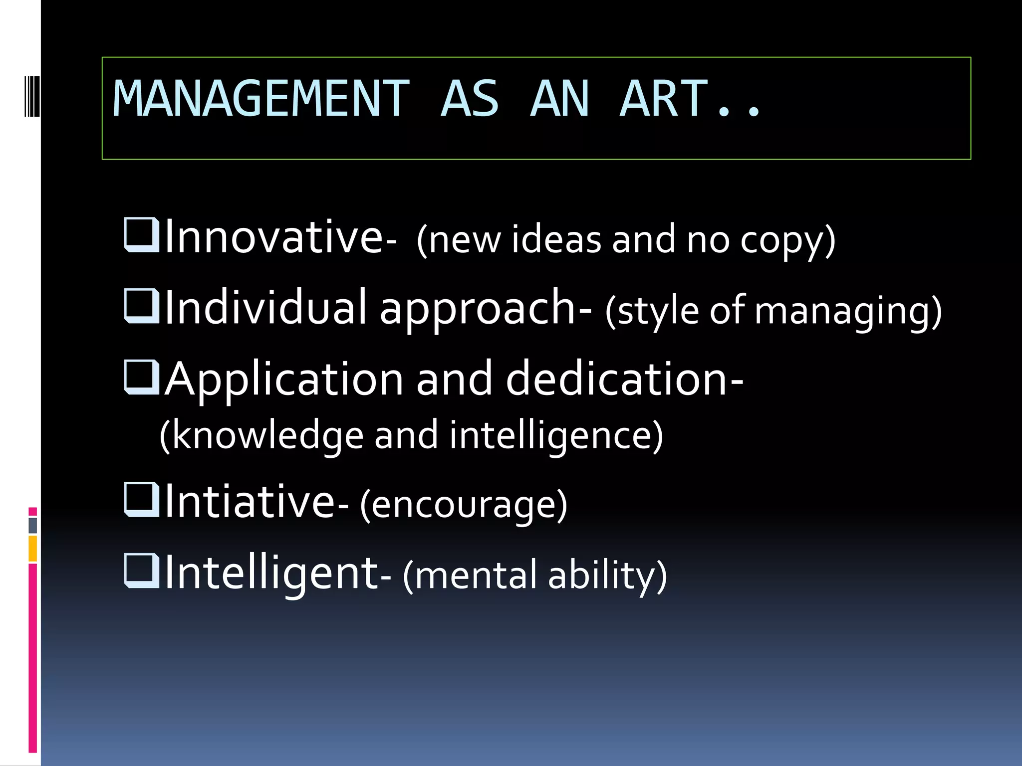 Management as an art or science | PPTX