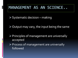Management as an art or science | PPTX
