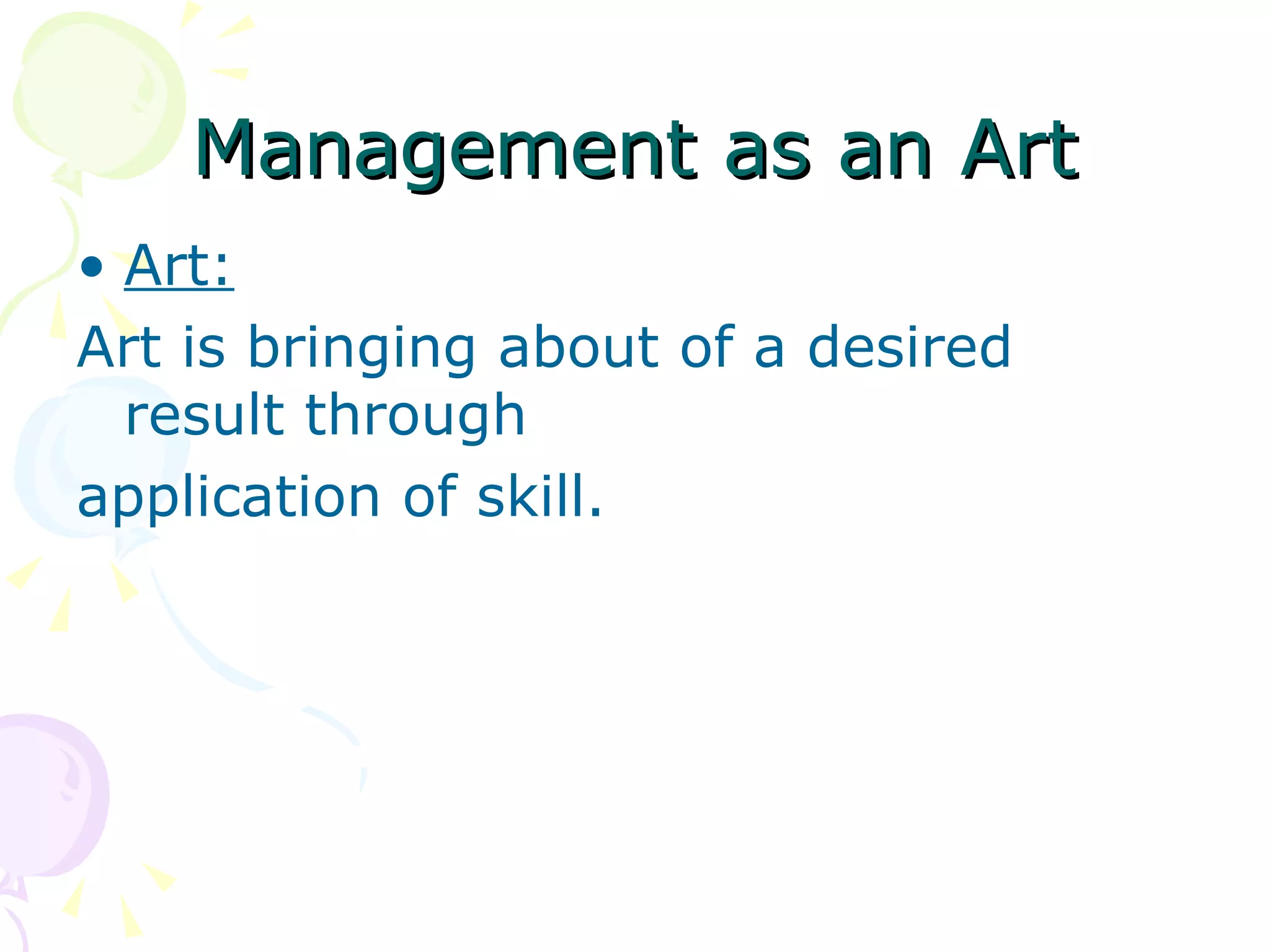 Management as an art ,science,profession | PPT