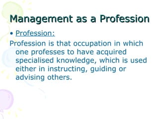 Management as an art ,science,profession | PPT