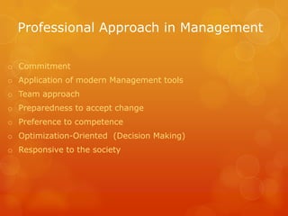 Management as profession | PPTX