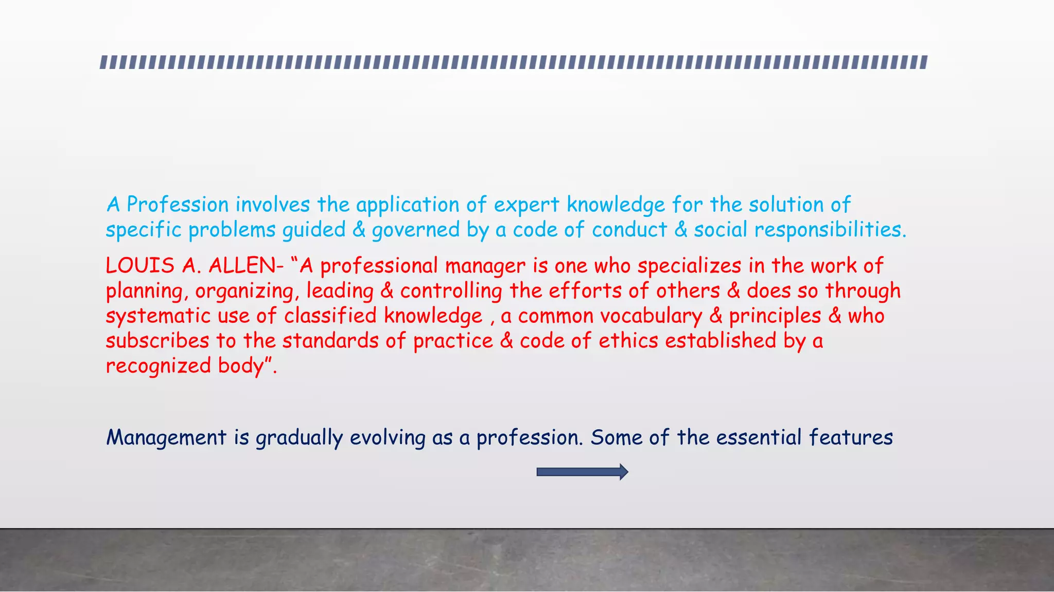 Management as profession | PPTX