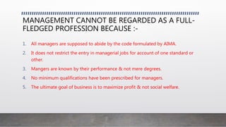 Management as profession | PPTX