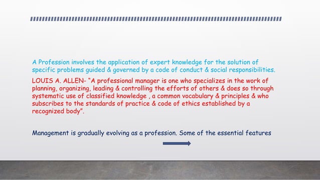 Management as profession | PPTX | Executive Leadership & Management ...
