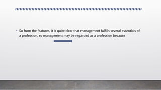 Management as profession | PPTX