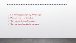 Management as profession | PPTX