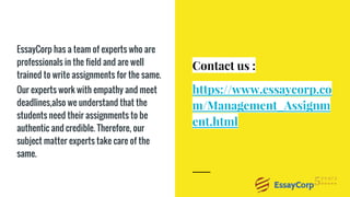 Management Assignment Help | PDF | Educational Assessment | Education