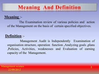 Management audit | PPT