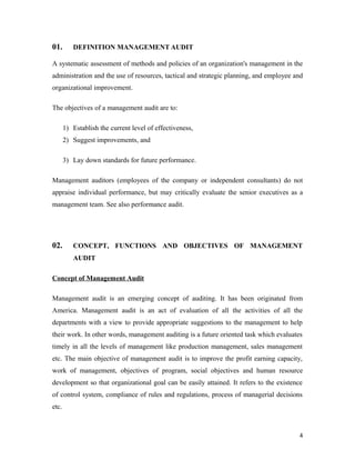 Management Audit from Auditing | DOC