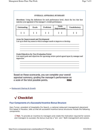 Management Bonus Plans | PDF