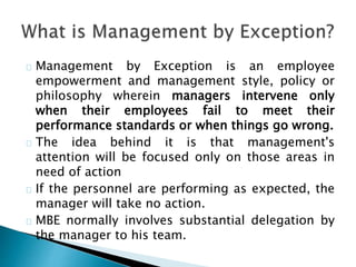 Management by exception | PPTX