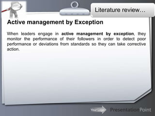 Management by exception in cooperative | PPTX