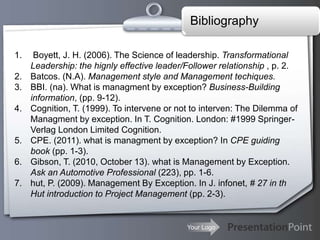 Management by exception in cooperative | PPTX