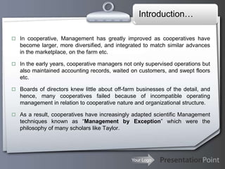 Management by exception in cooperative | PPTX
