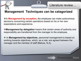 Management by exception in cooperative | PPTX