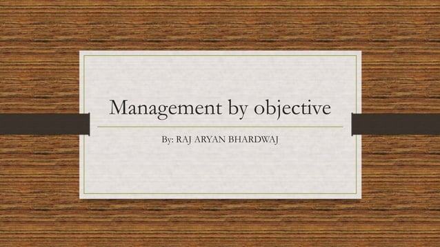 Management by objective | PPT